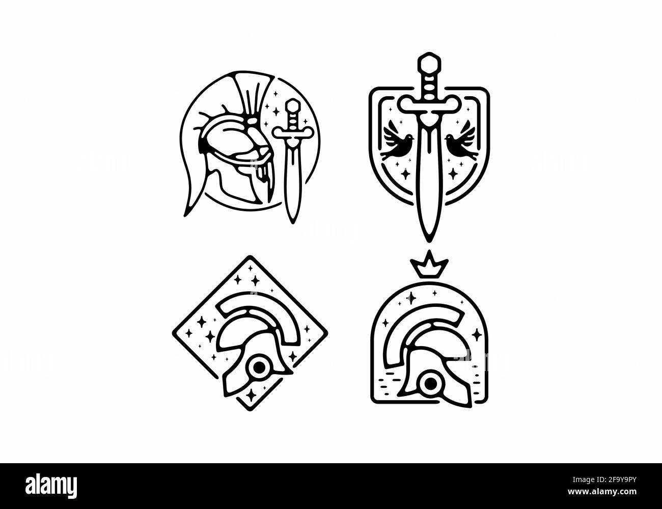 Warrior badge logo collection set Stock Vector Image & Art - Alamy