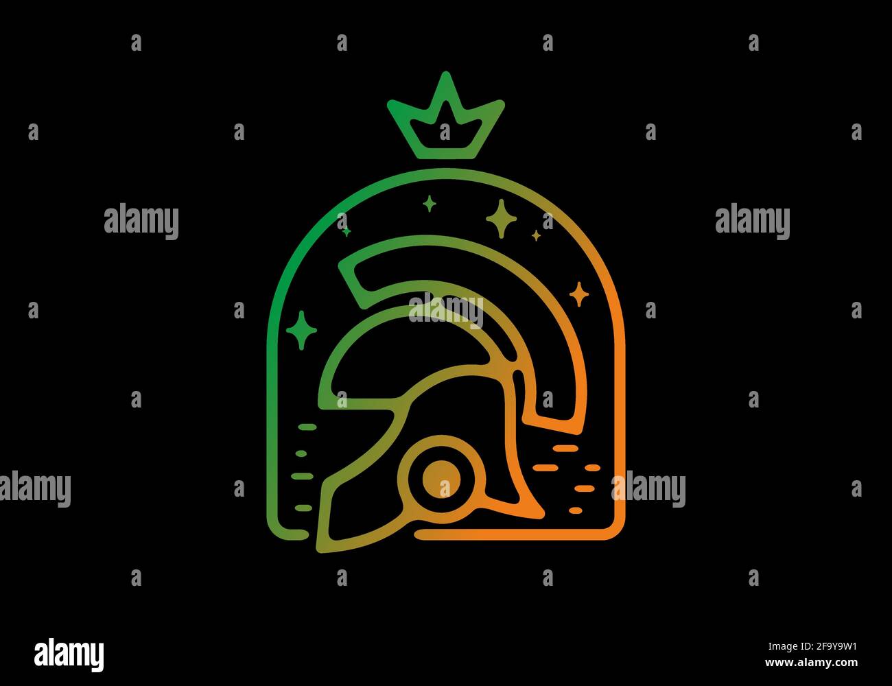 Orange green gradient color of king warrior design Stock Vector Image ...