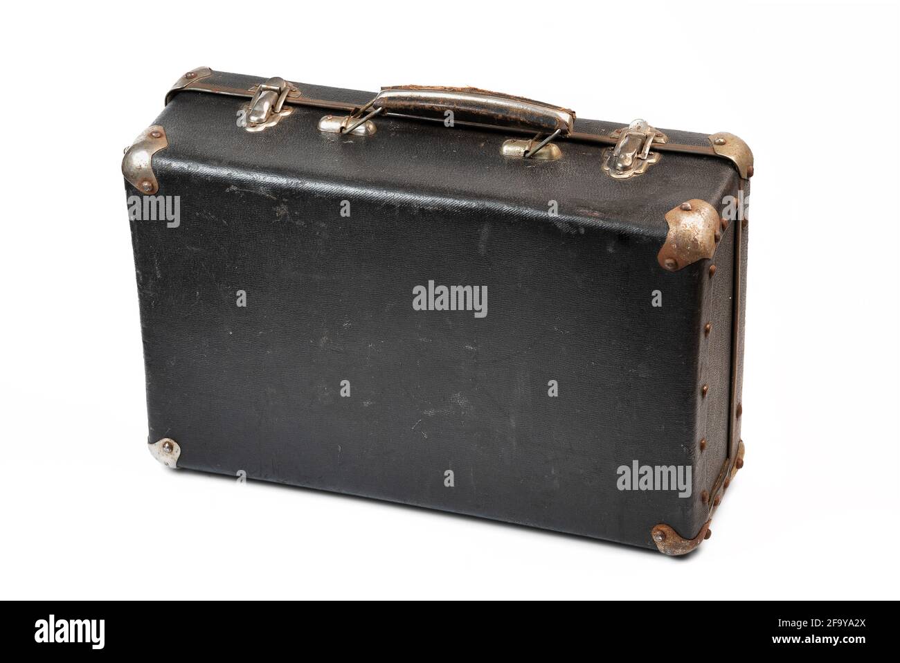 Old closed suitcase isolated on the white background Stock Photo - Alamy