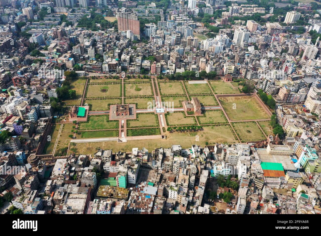 Dhaka, Bangladesh - April 21, 2021: Bird's-eye view of Lalbagh Fort is ...
