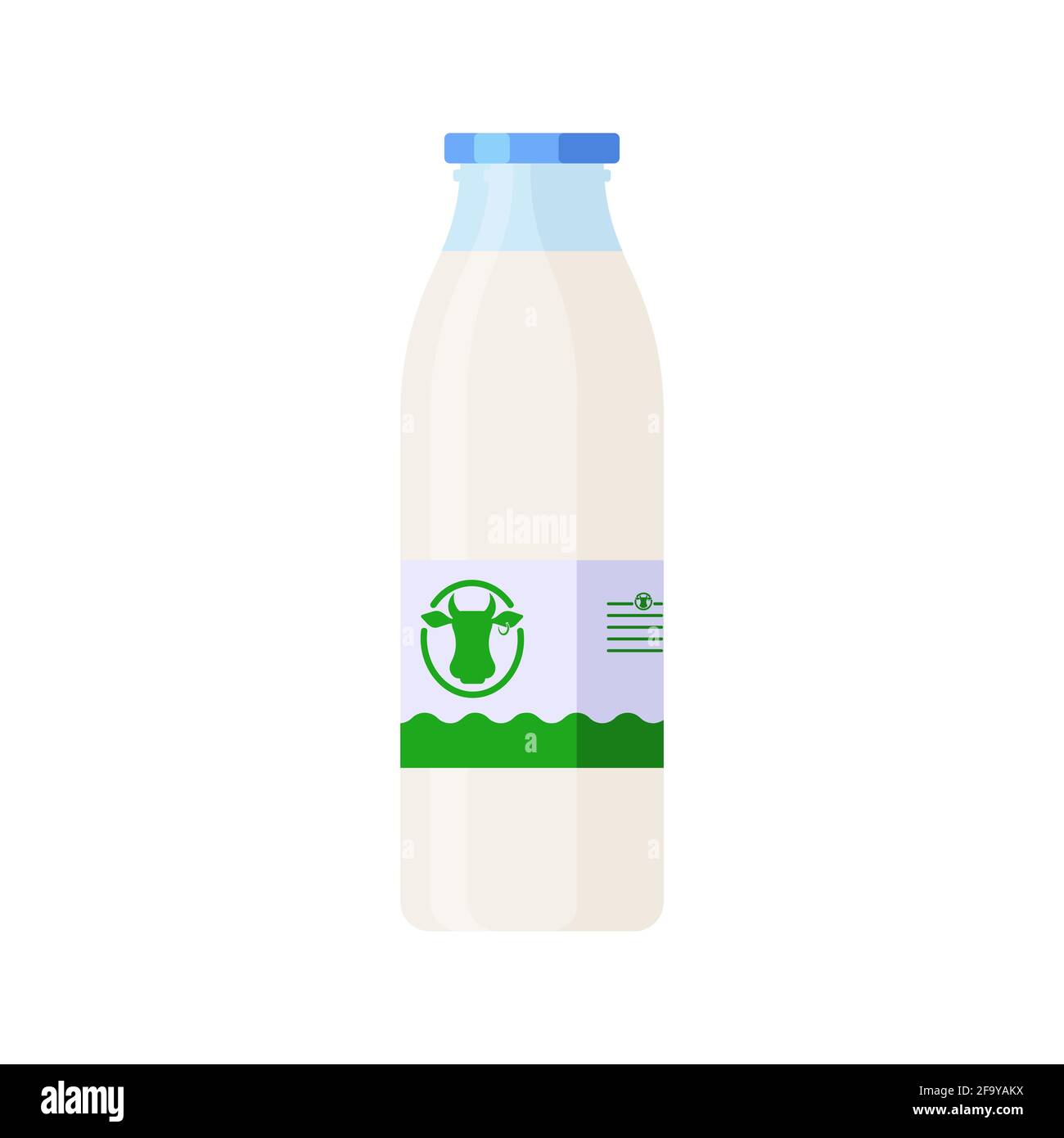 Colorful vector milk glass container icon. Flat style template bottle ...