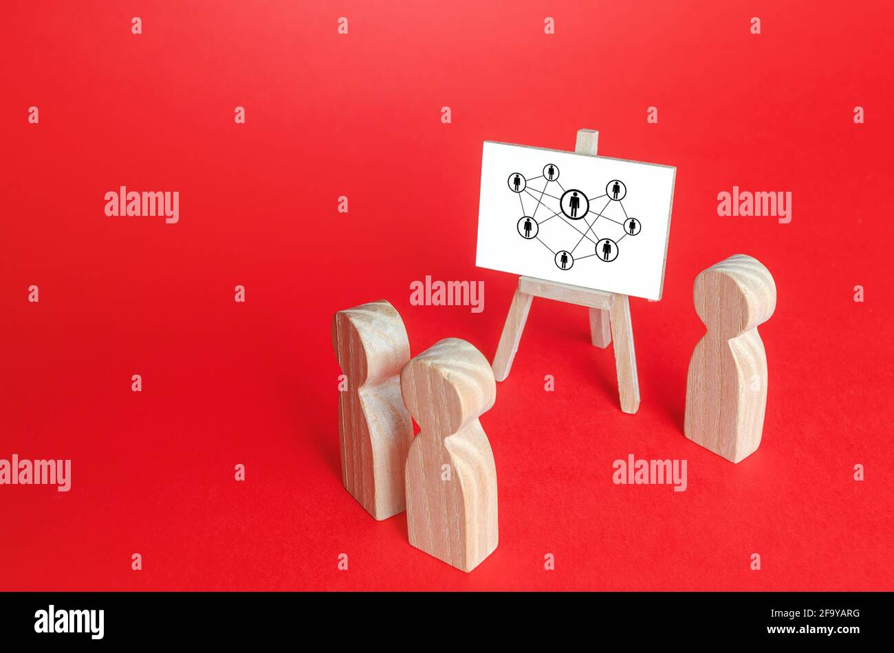 Leader presents the hierarchical structure of the company to the ...