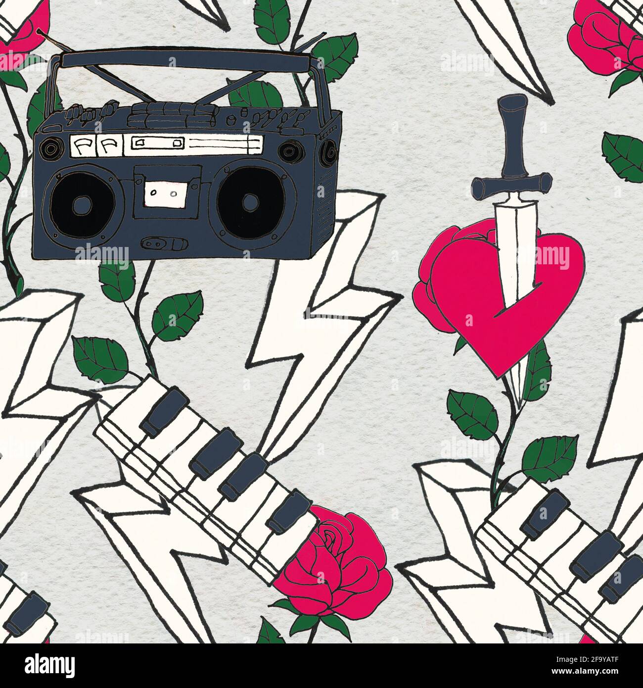 Seamless Rock background. Abstract music modern pattern Stock Photo - Alamy