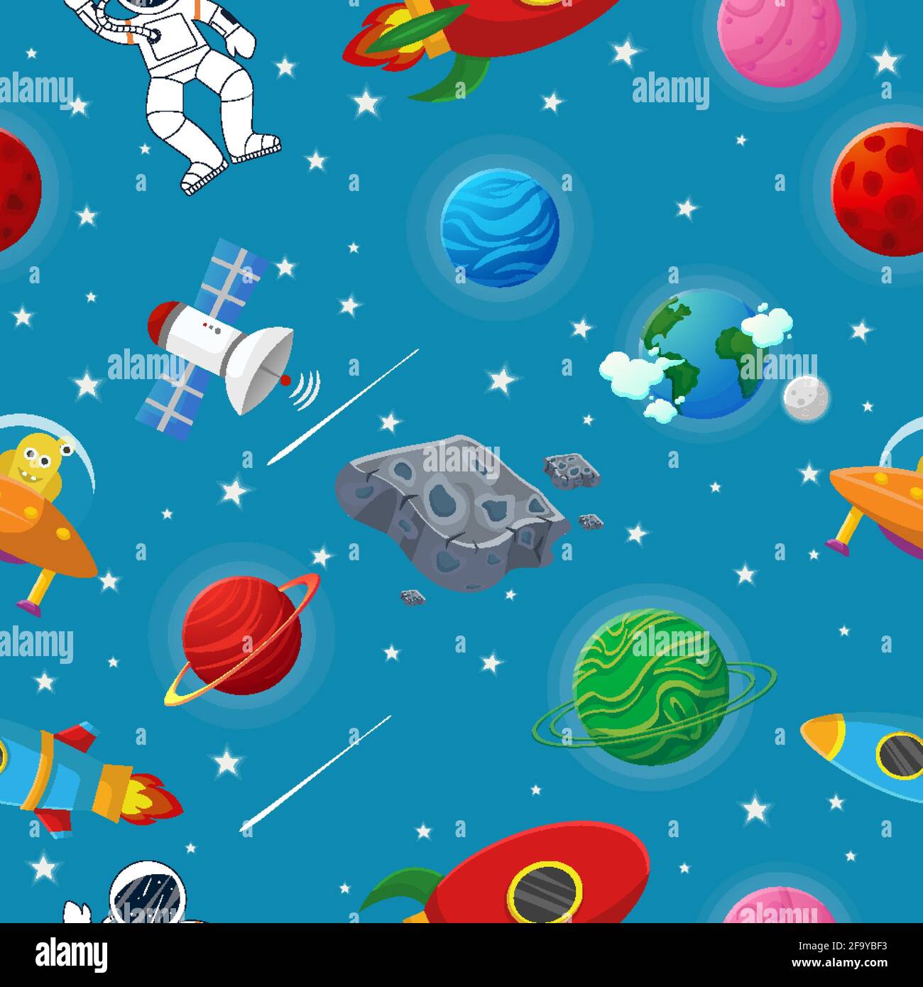 Free Space Seamless Pattern Seamless Space Pattern With Multicolor