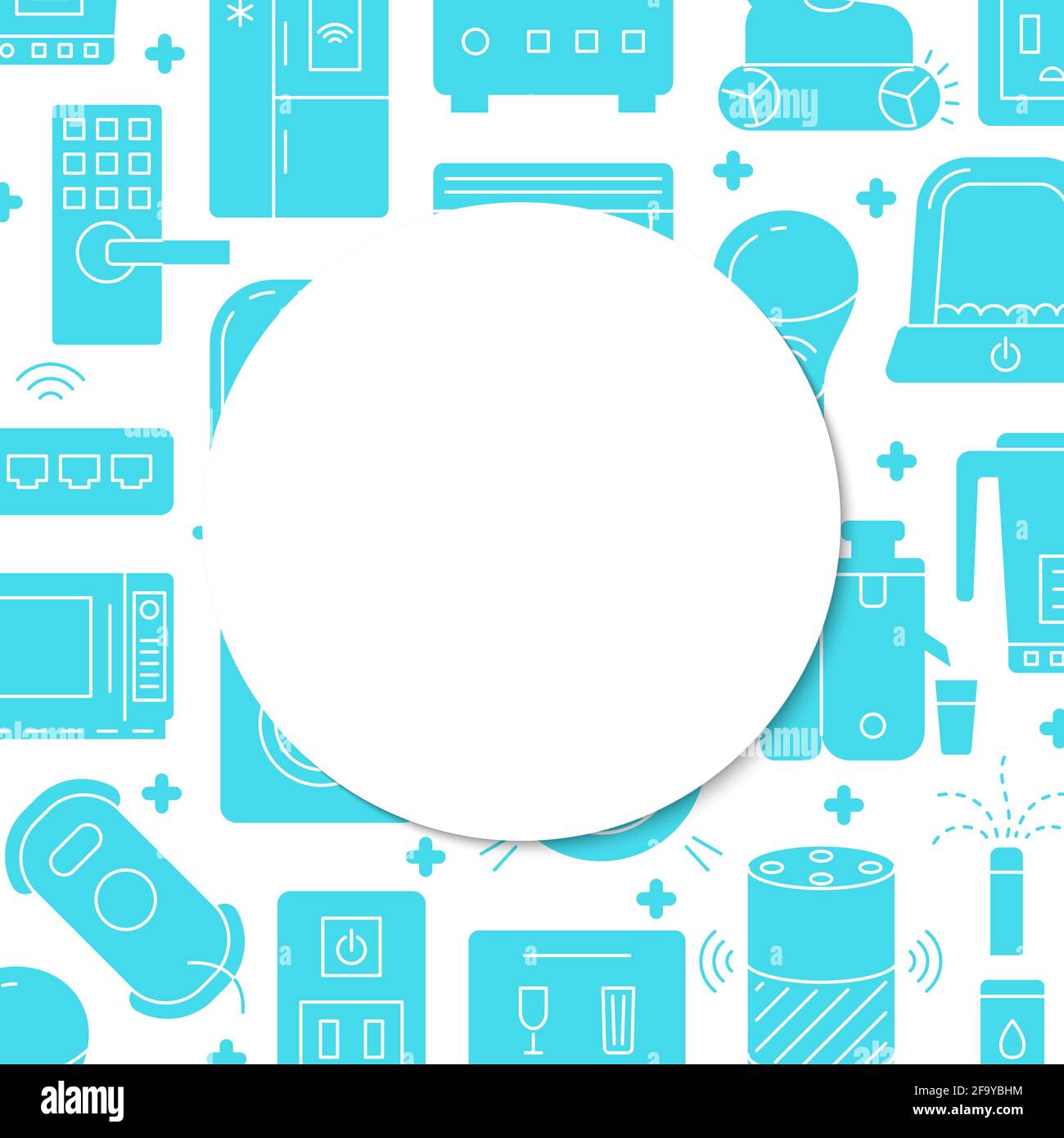 Automated home banner template in flat style with place for text ...