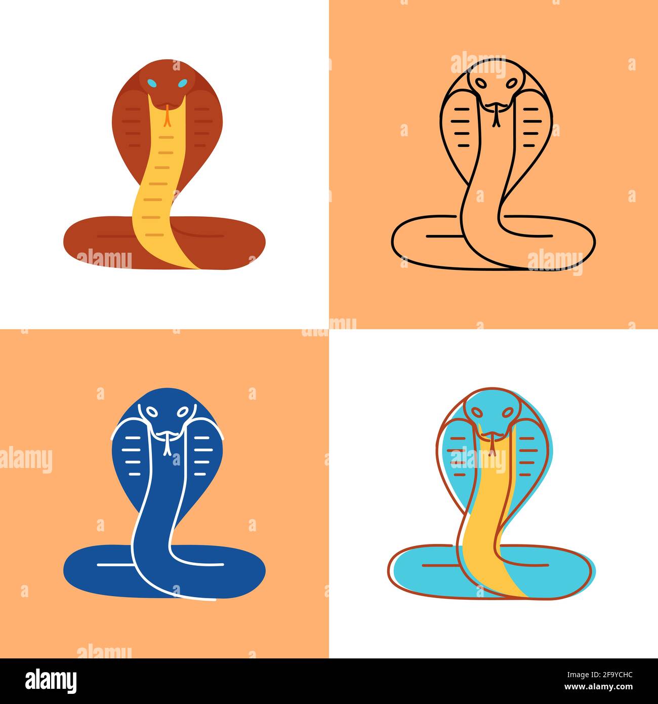 Cartoon Illustration of Funny Cobra Snake Reptile Animal Stock🍧 ...