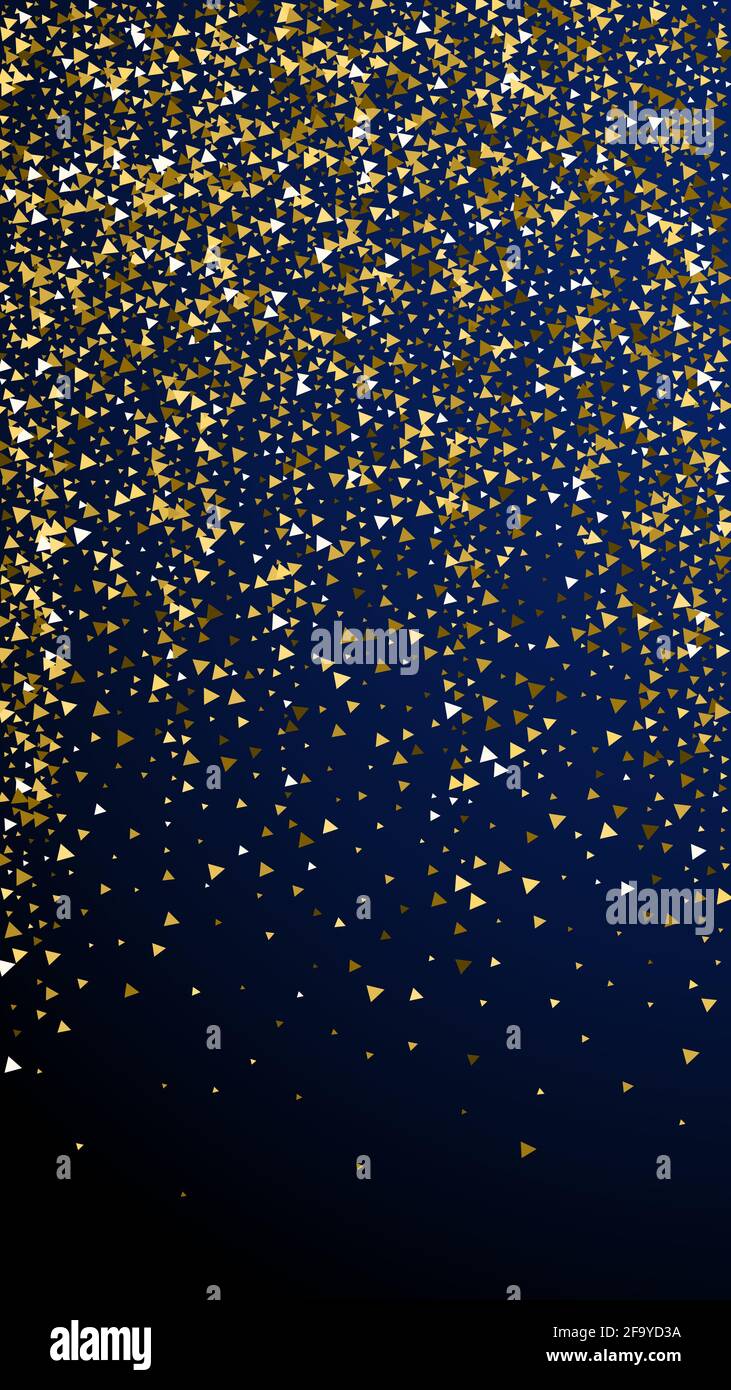 Gold triangles luxury sparkling confetti. Scattered small gold ...