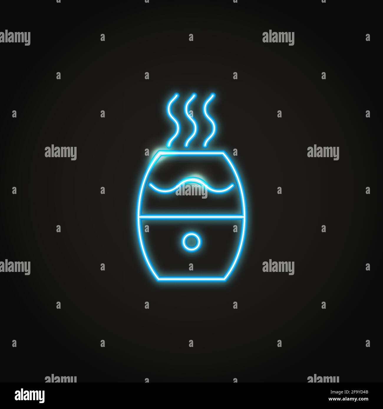 Glowing neon humidifier icon in line style. Air moisturizing appliance ...
