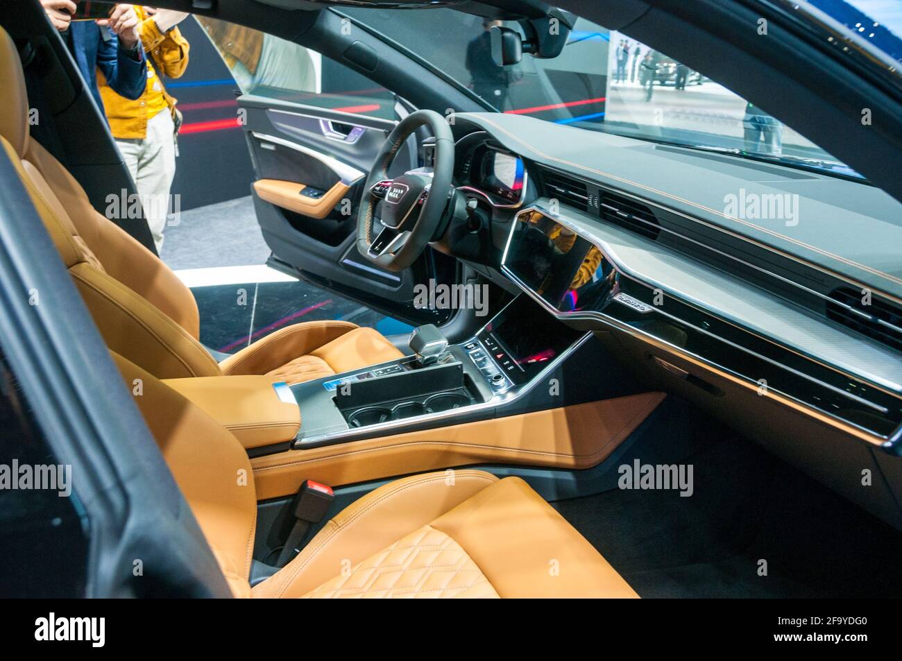 The new China only Audi A7L on display at the 2021 Shanghai Auto Show ...