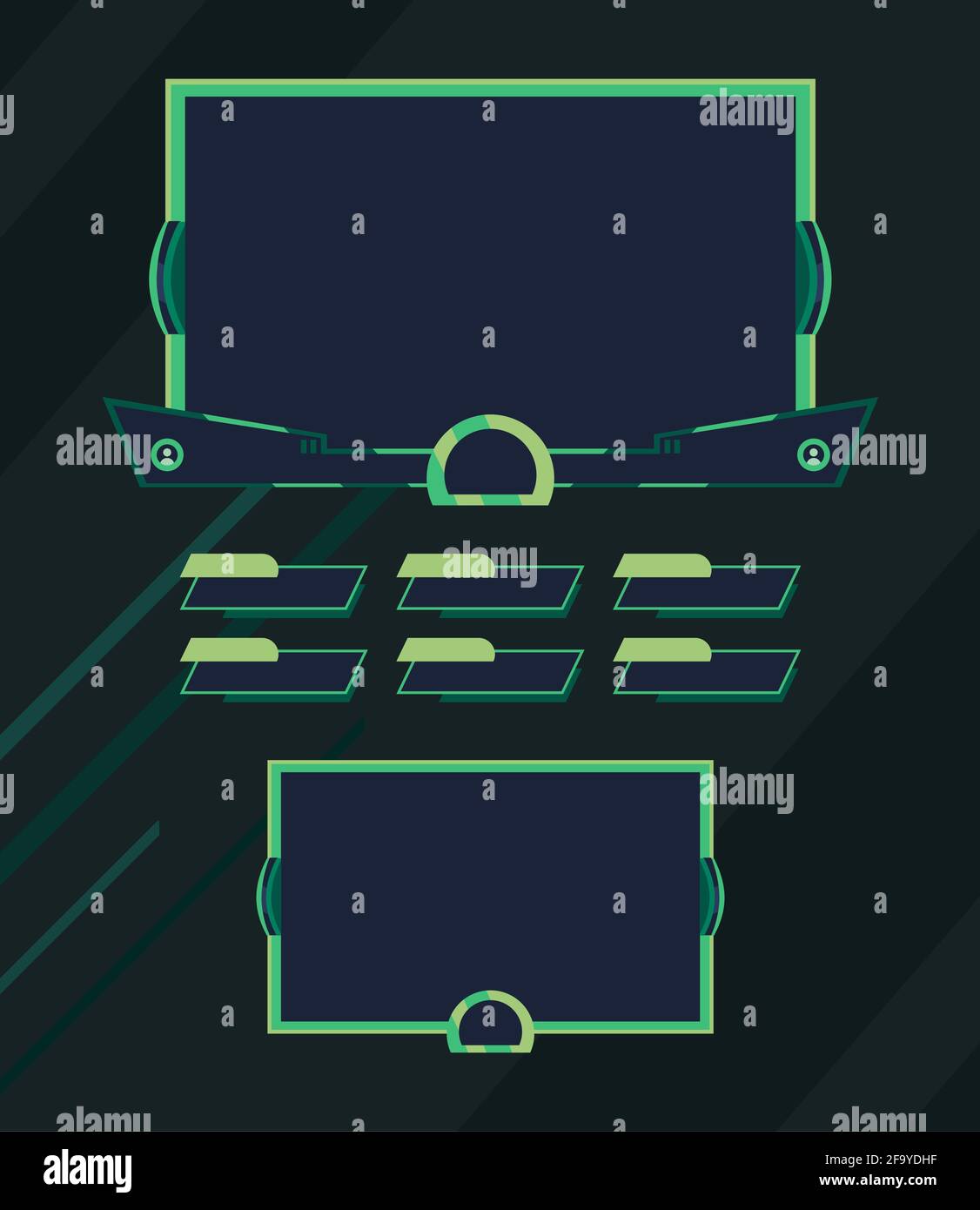 Streaming templates screens icon collection Stock Vector Image & Art ...