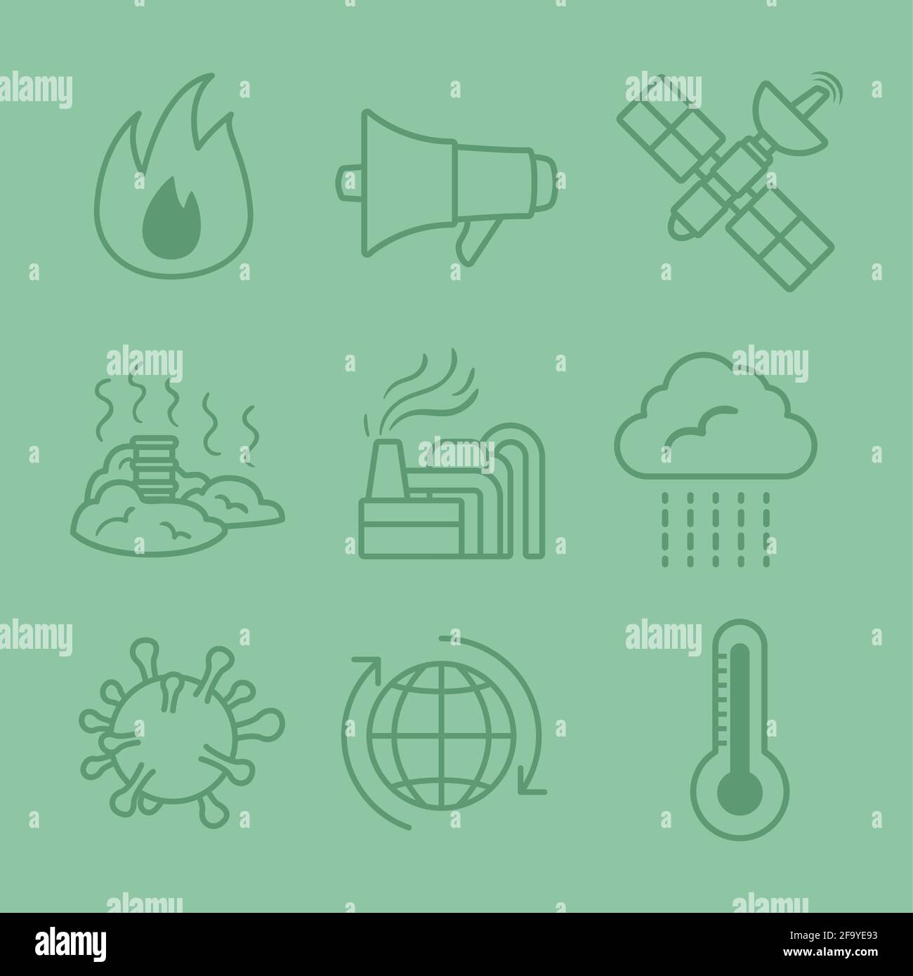 Climate change and global warming symbol set Stock Vector Image & Art ...