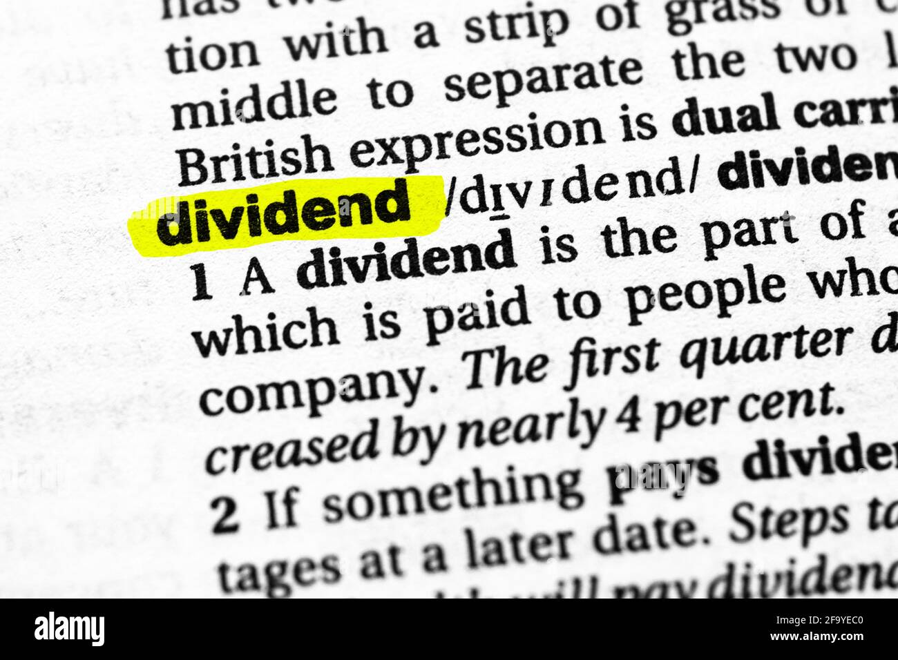 Dividend word hi-res stock photography and images - Alamy