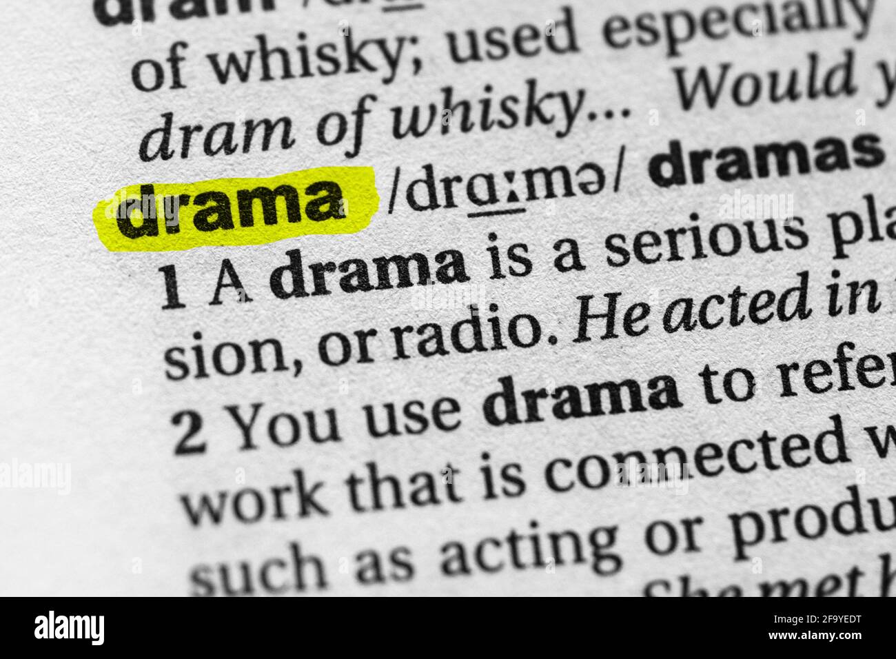 Highlighted Word Drama Concept And Meaning Stock Photo Alamy