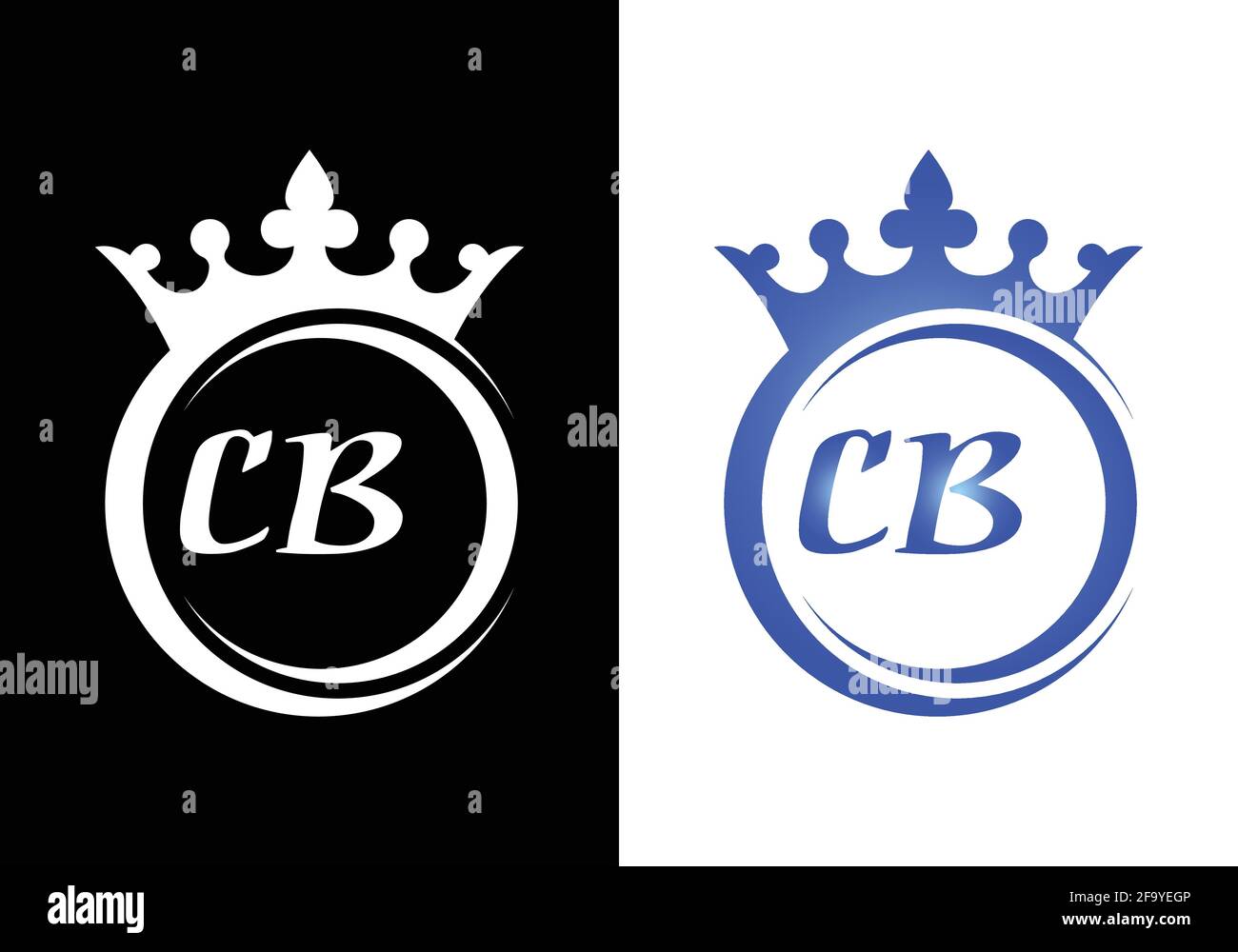 king crown letter alphabet C B for company logo icon design Stock ...