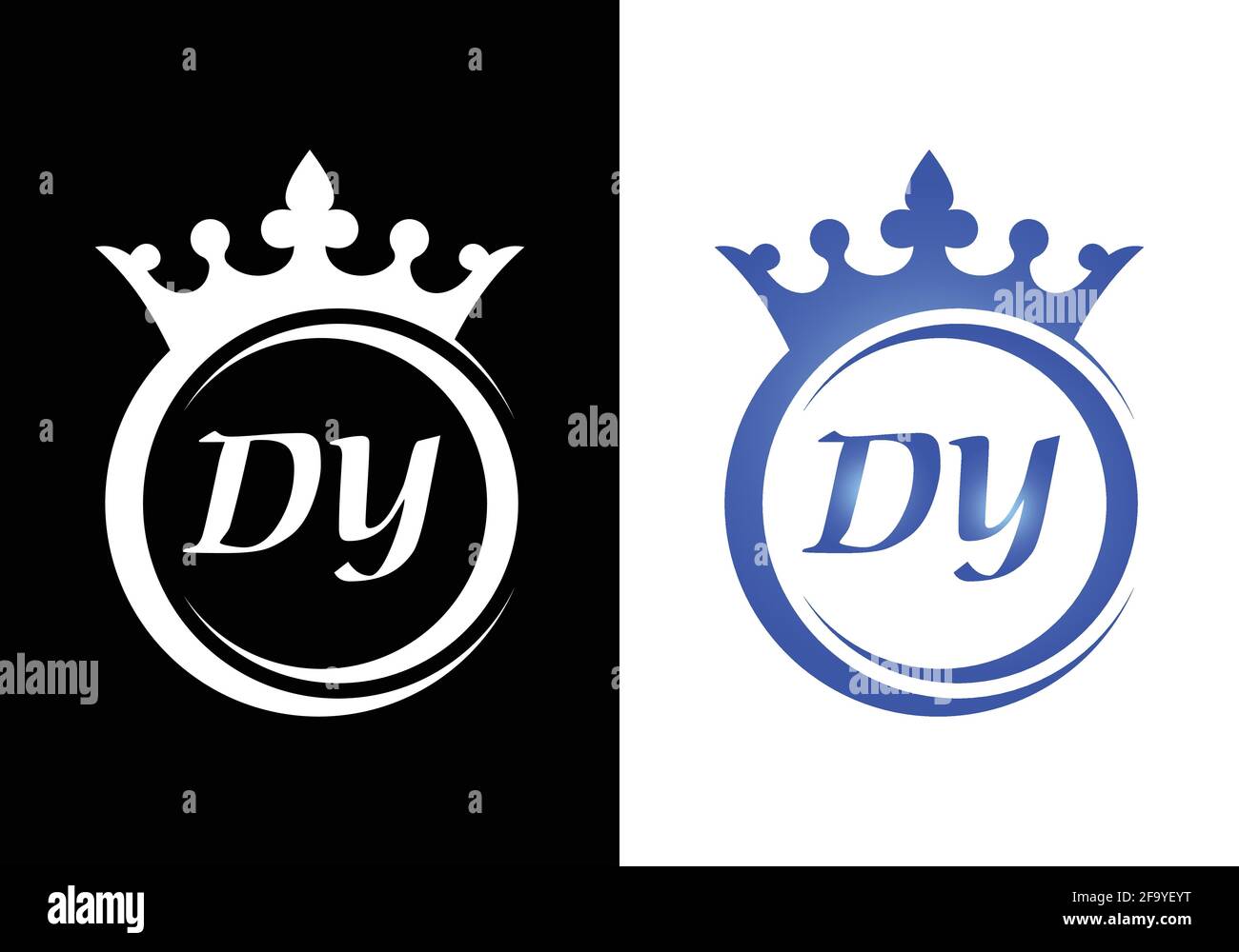 king crown letter alphabet D Y for company logo icon design Stock ...