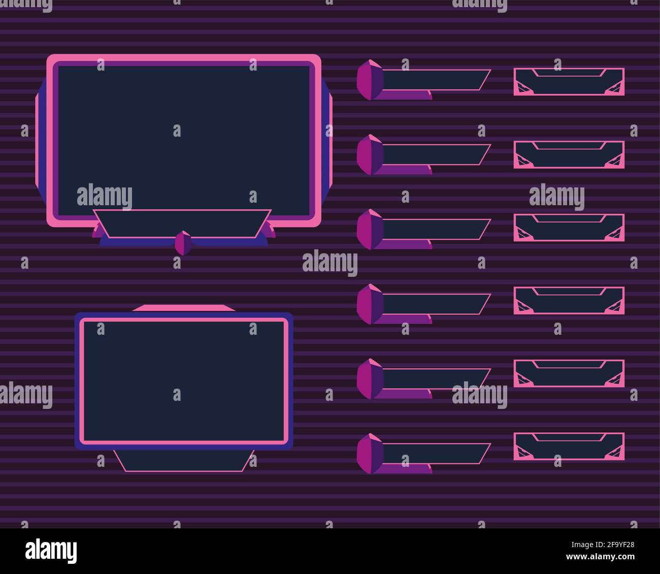 Streaming templates screens symbol set Stock Vector Image & Art - Alamy