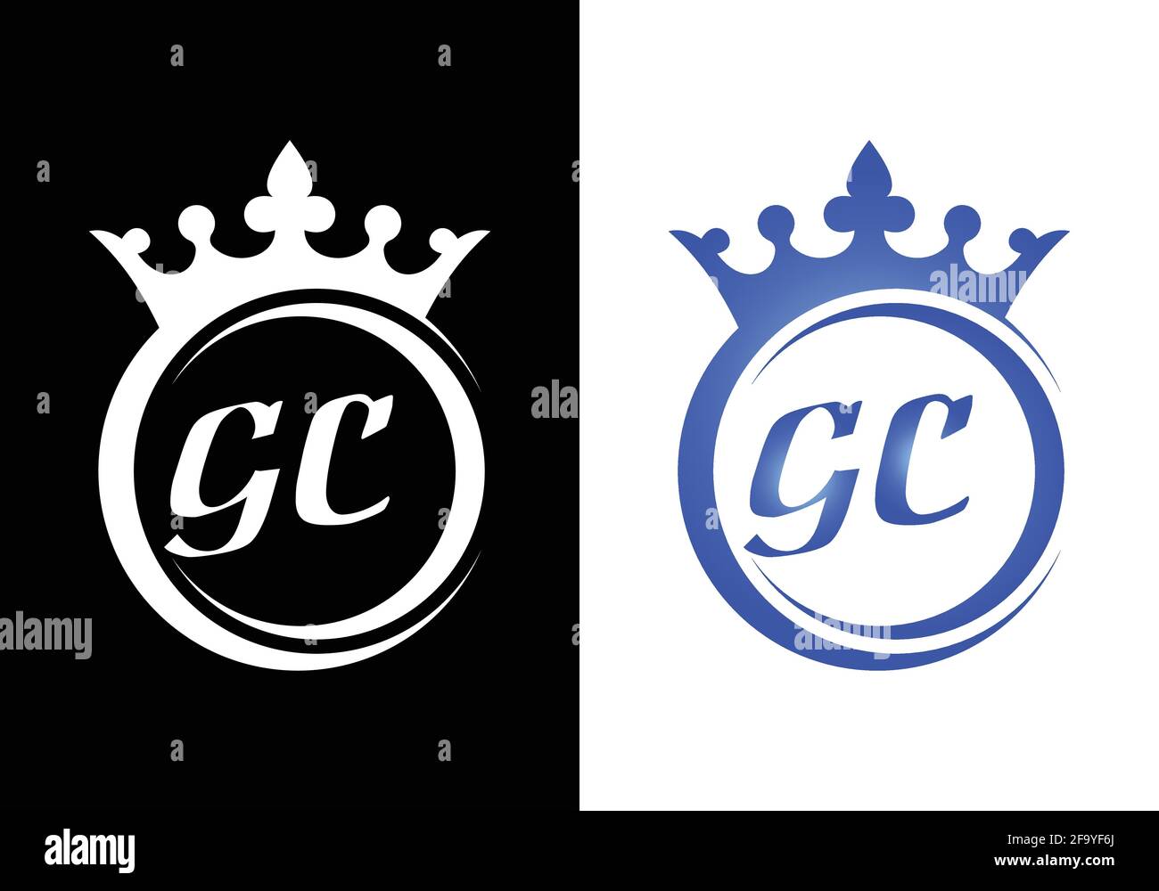king crown letter alphabet G C for company logo icon design Stock ...