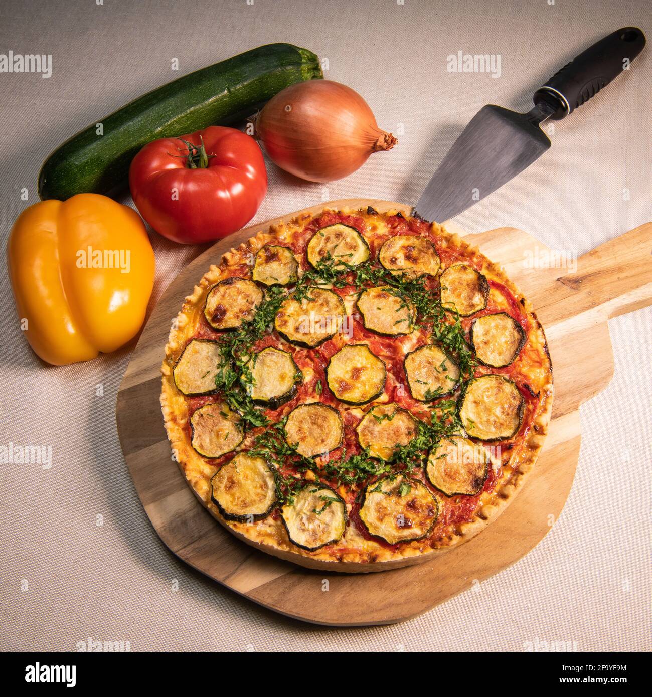 Vegetarian Provencal quiche recipe with vegetables, zucchini, tomato ...