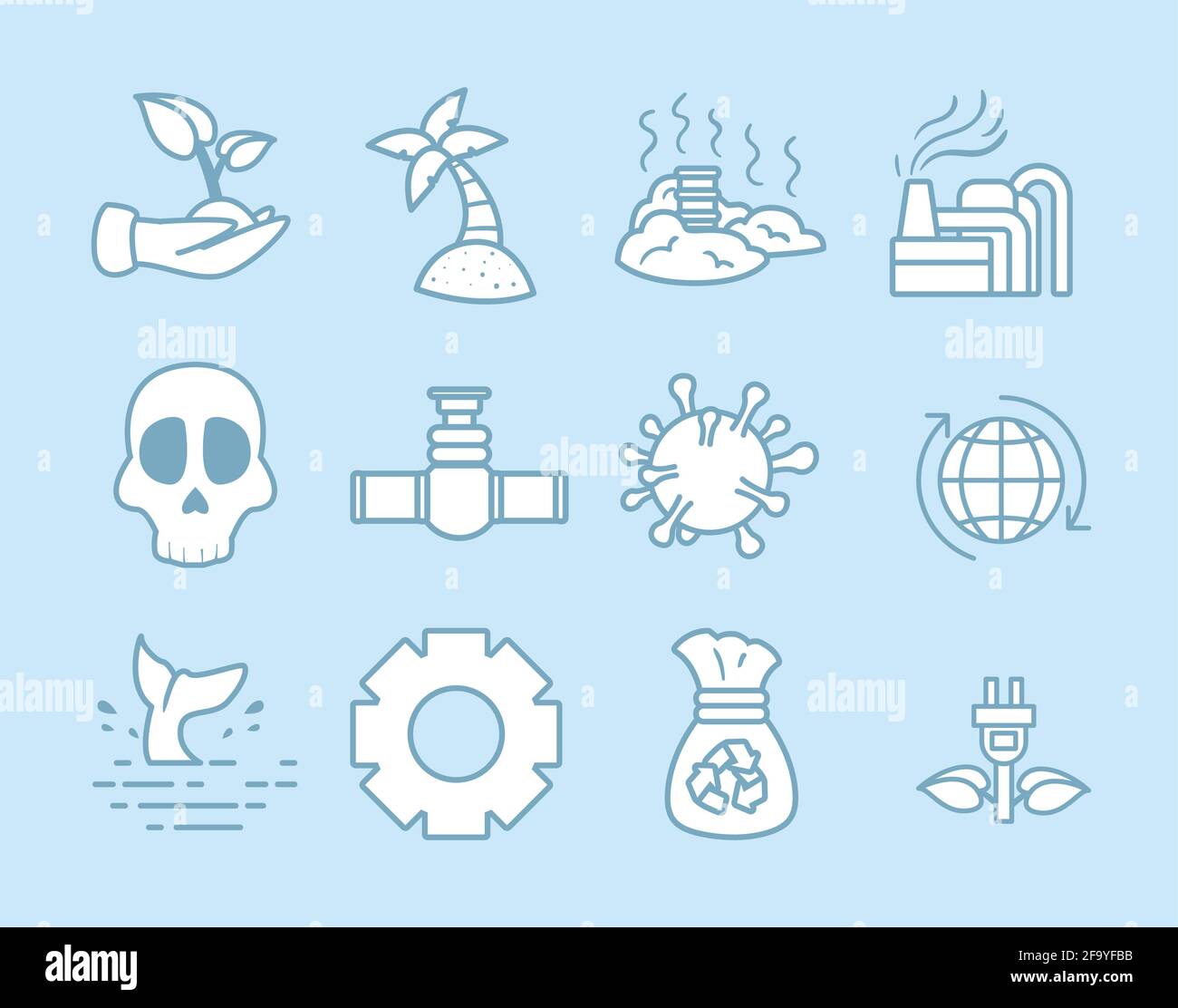 Climate change and global warming symbol collection Stock Vector Image ...