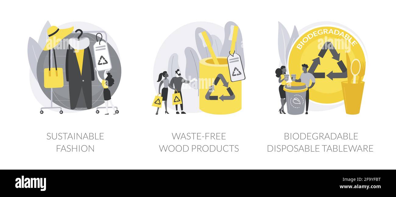 Eco-friendly materials abstract concept vector illustrations Stock ...