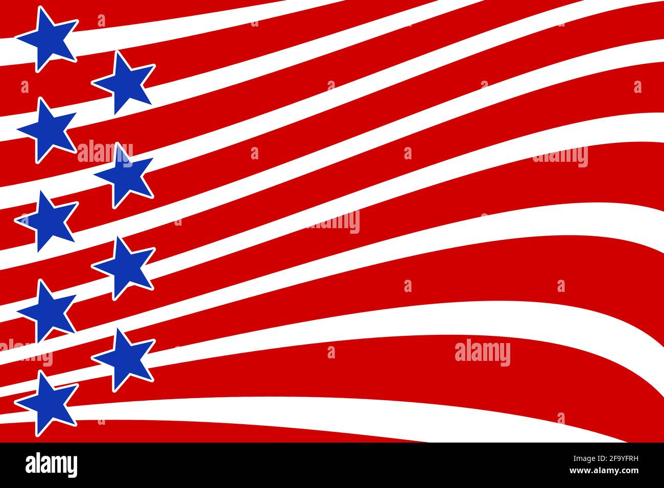 slanted curve american flag shape pattern with stars and stripes red ...