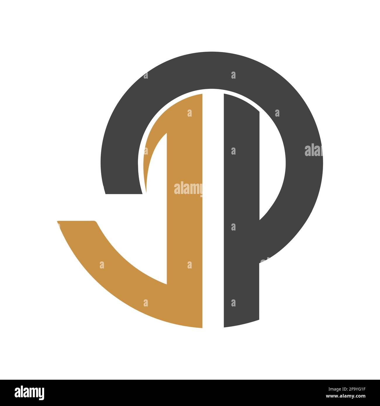 Initial jp letter logo with creative modern business typography vector ...
