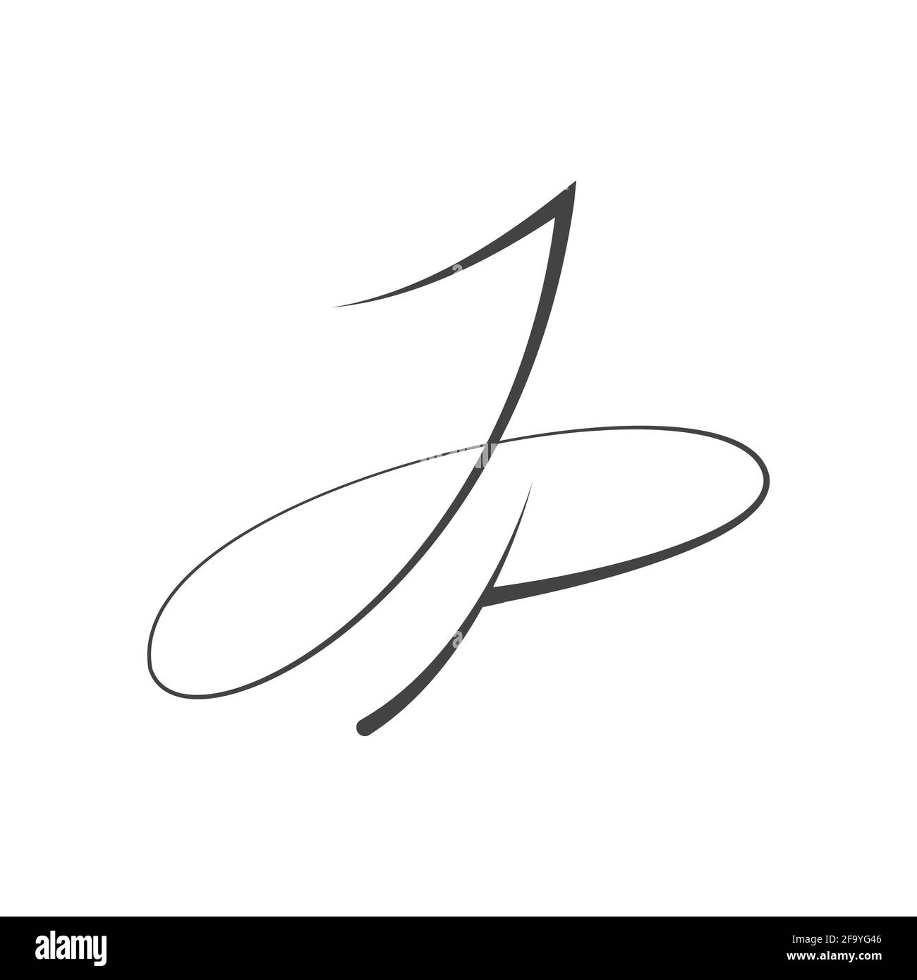 Initial jp letter logo with creative modern business typography vector ...