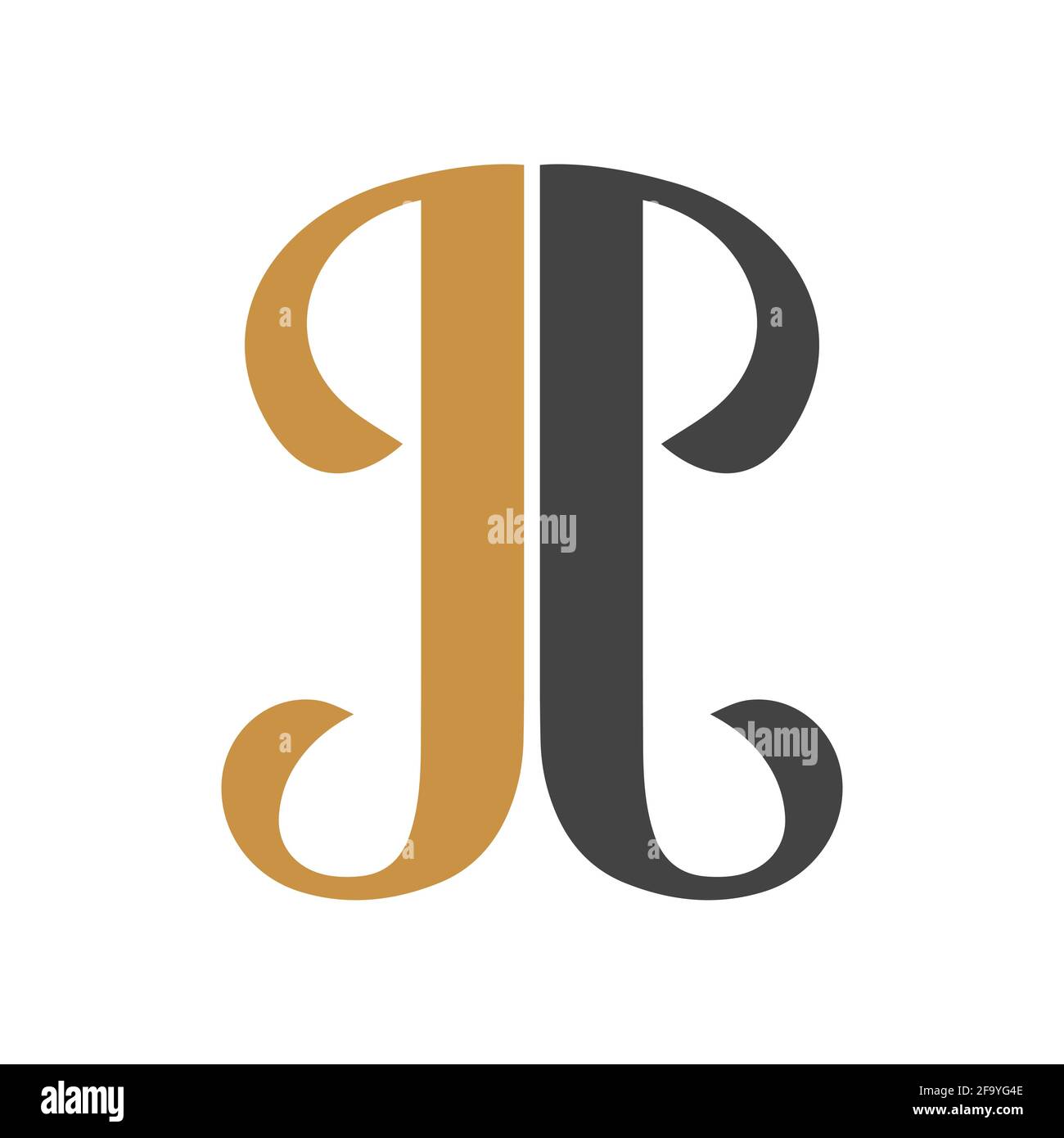 Initial jp letter logo with creative modern business typography vector ...