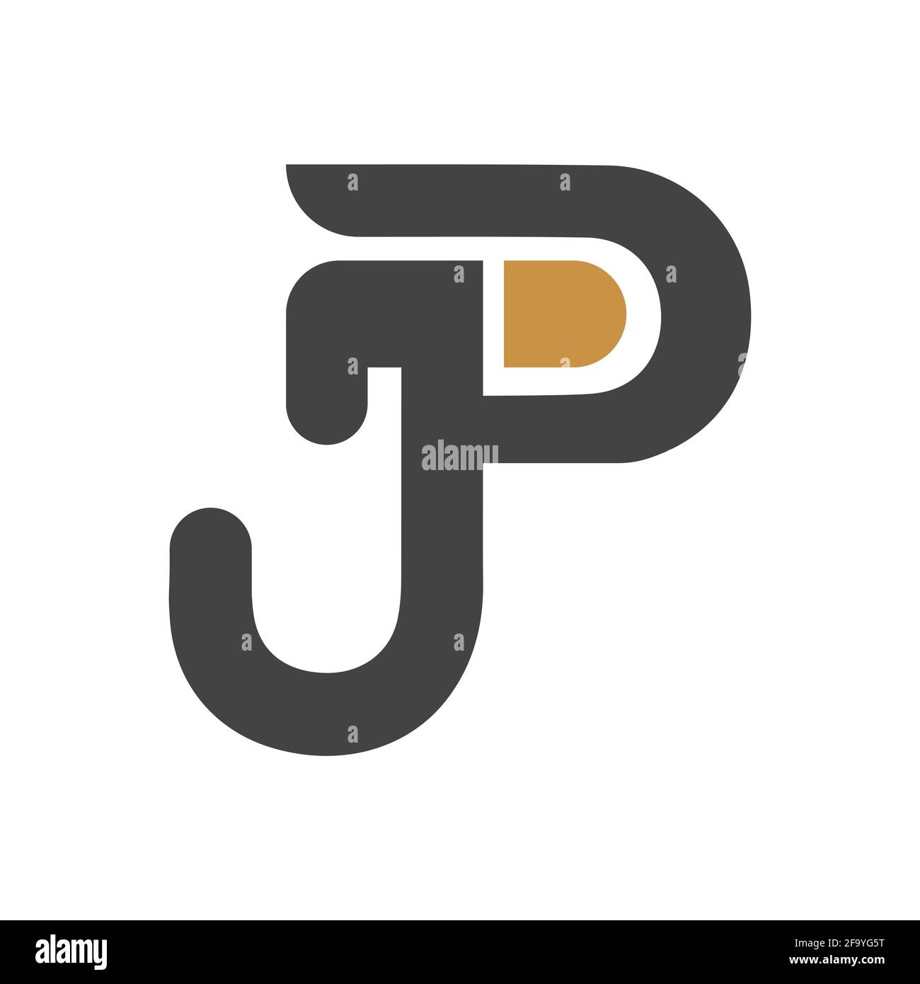 Initial jp letter logo with creative modern business typography vector ...