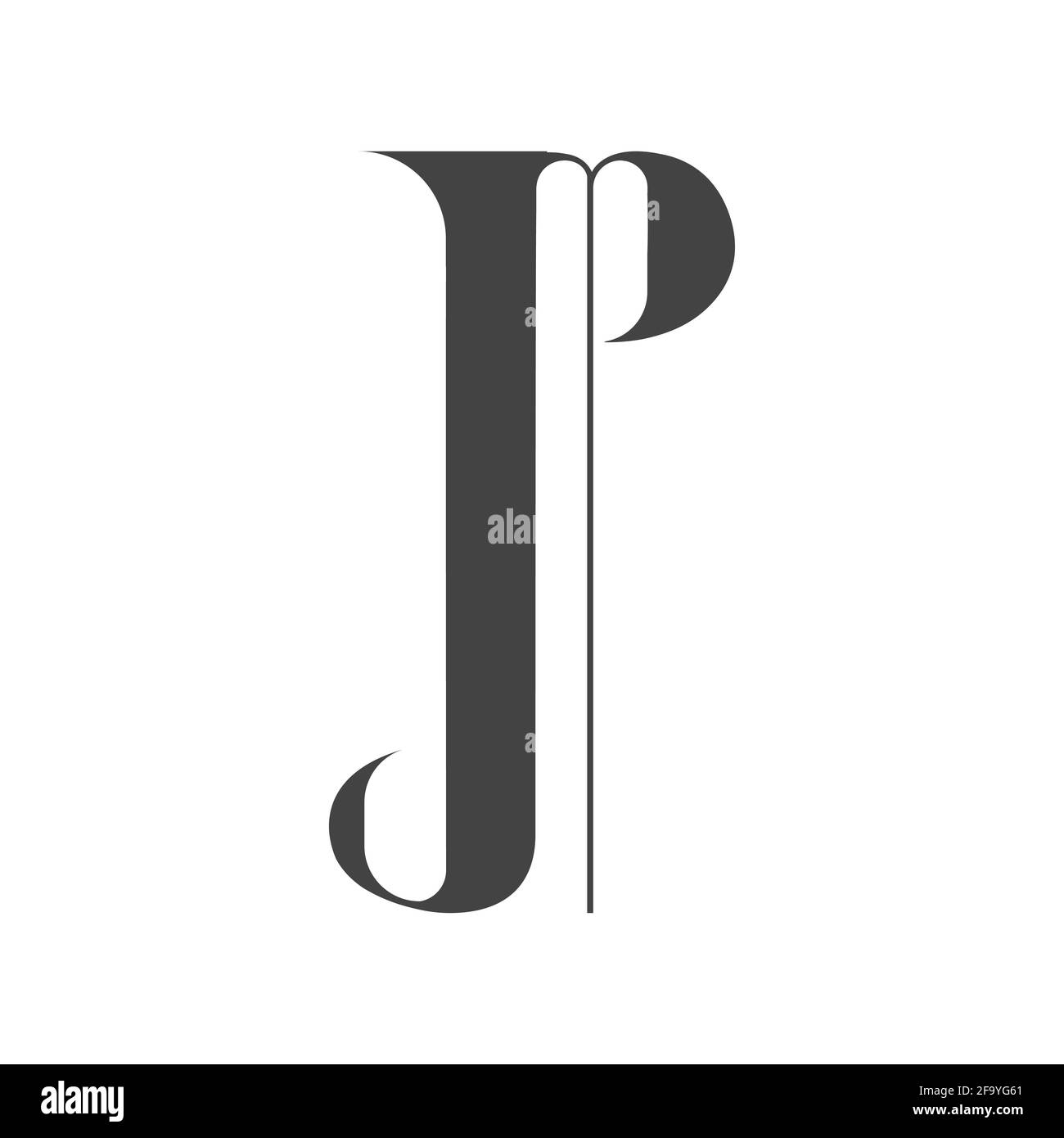 Initial jp letter logo with creative modern business typography vector ...