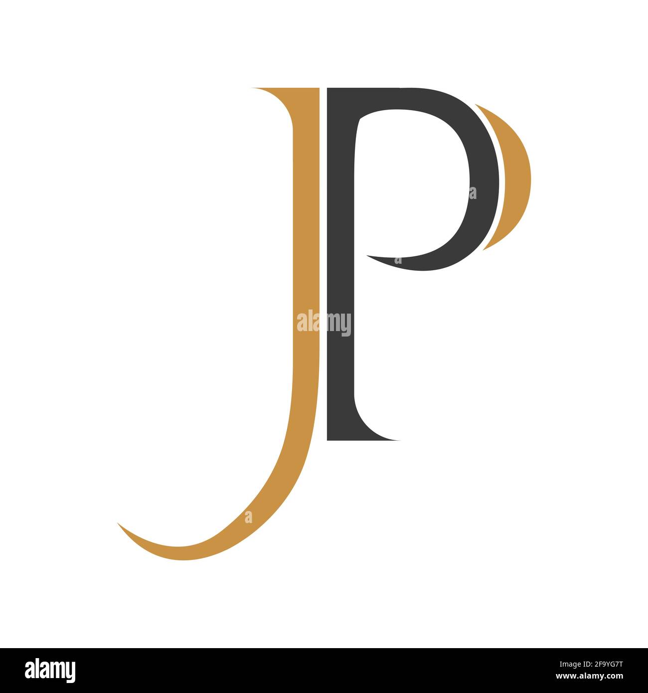 Initial jp letter logo with creative modern business typography vector ...