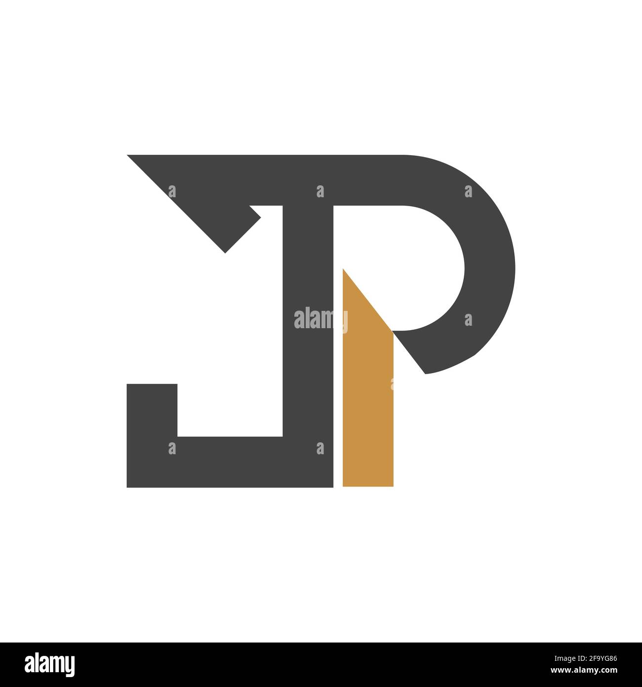 Initial jp letter logo with creative modern business typography vector ...