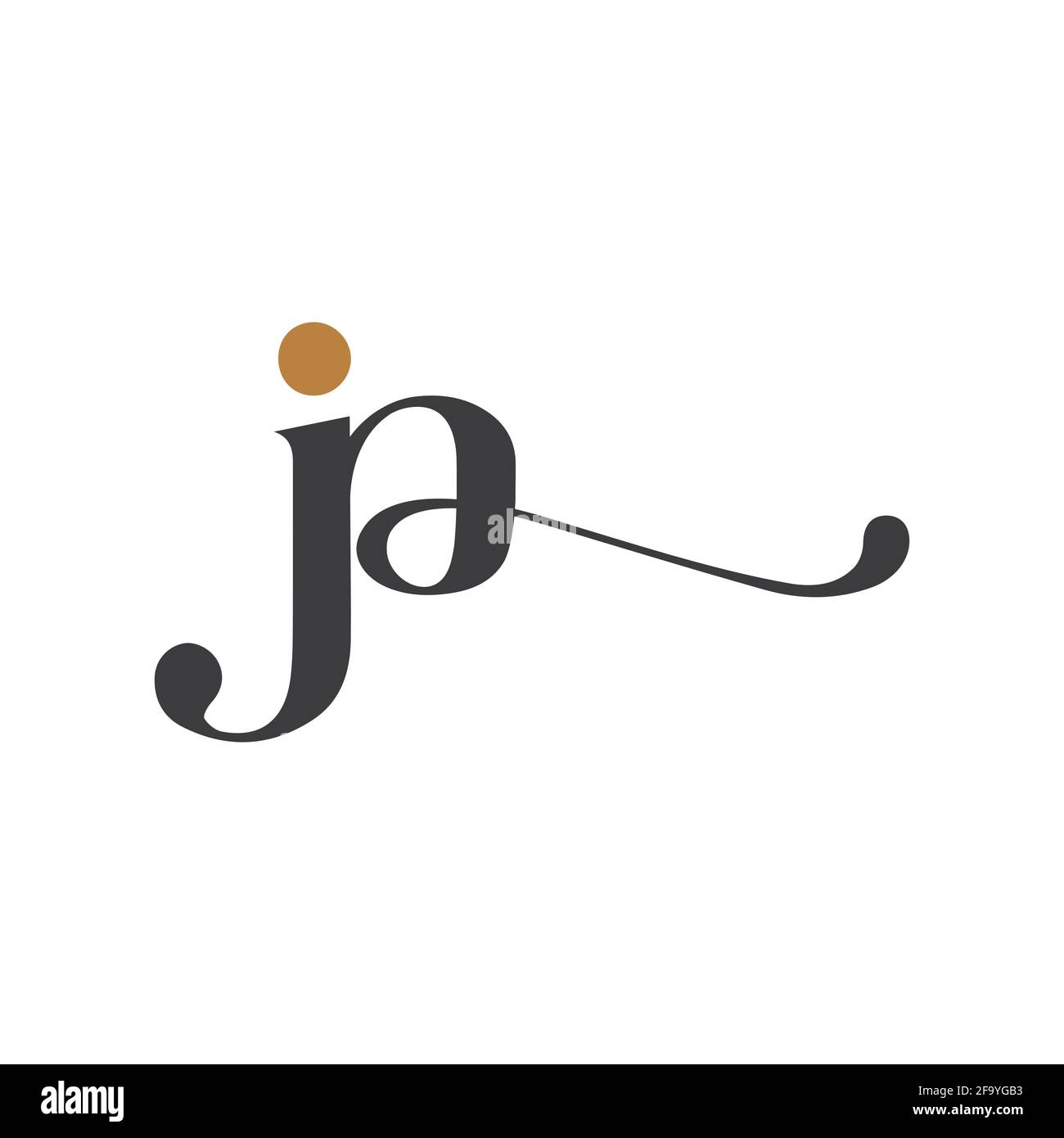 Initial jp letter logo with creative modern business typography vector ...