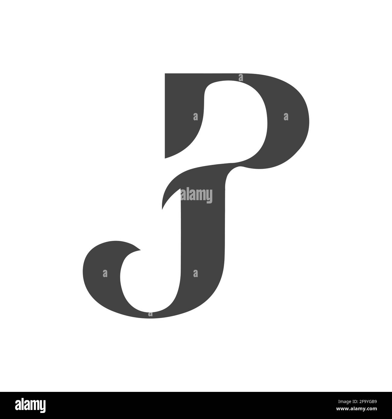Initial jp letter logo with creative modern business typography vector ...