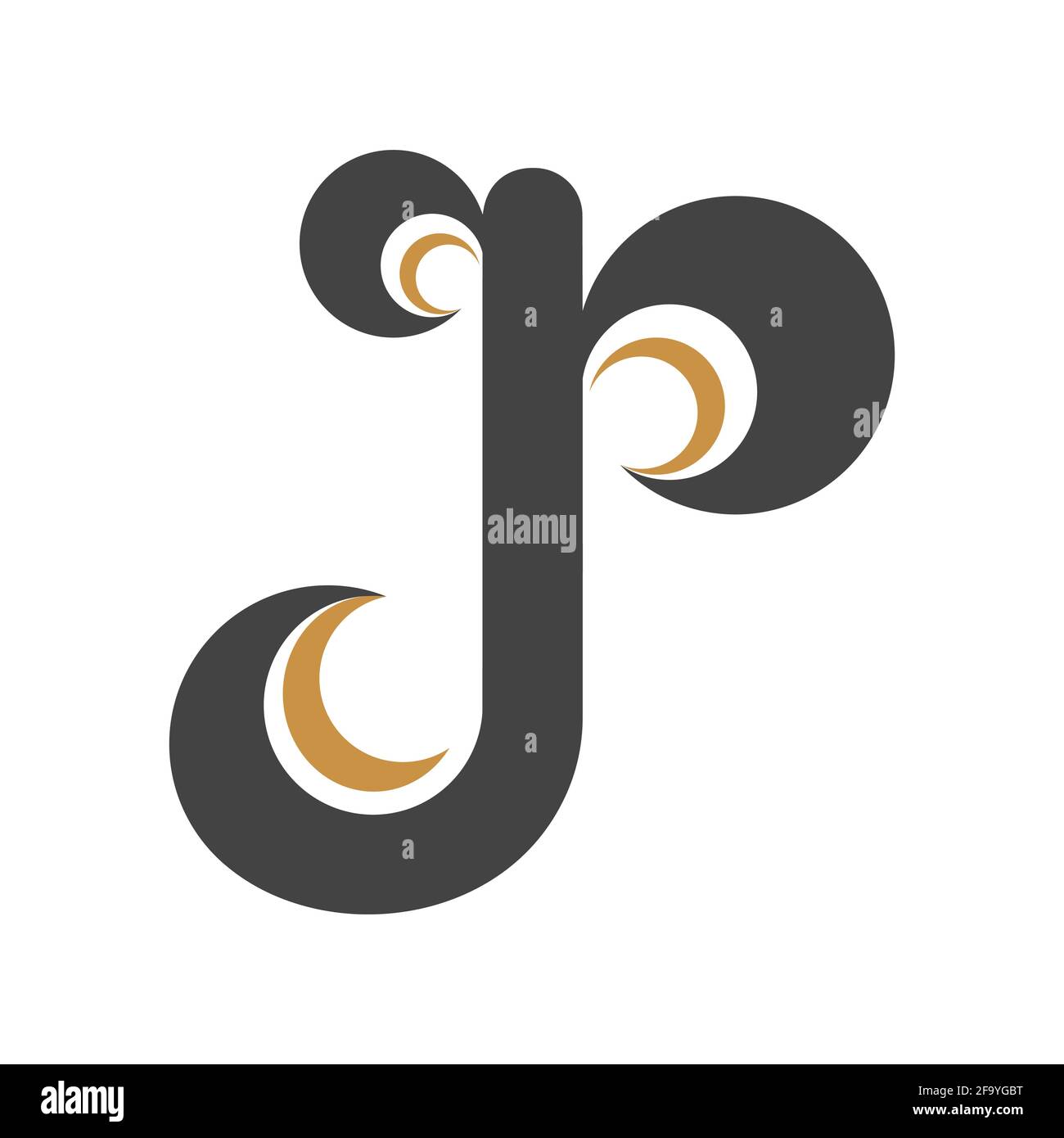 Initial jp letter logo with creative modern business typography vector ...