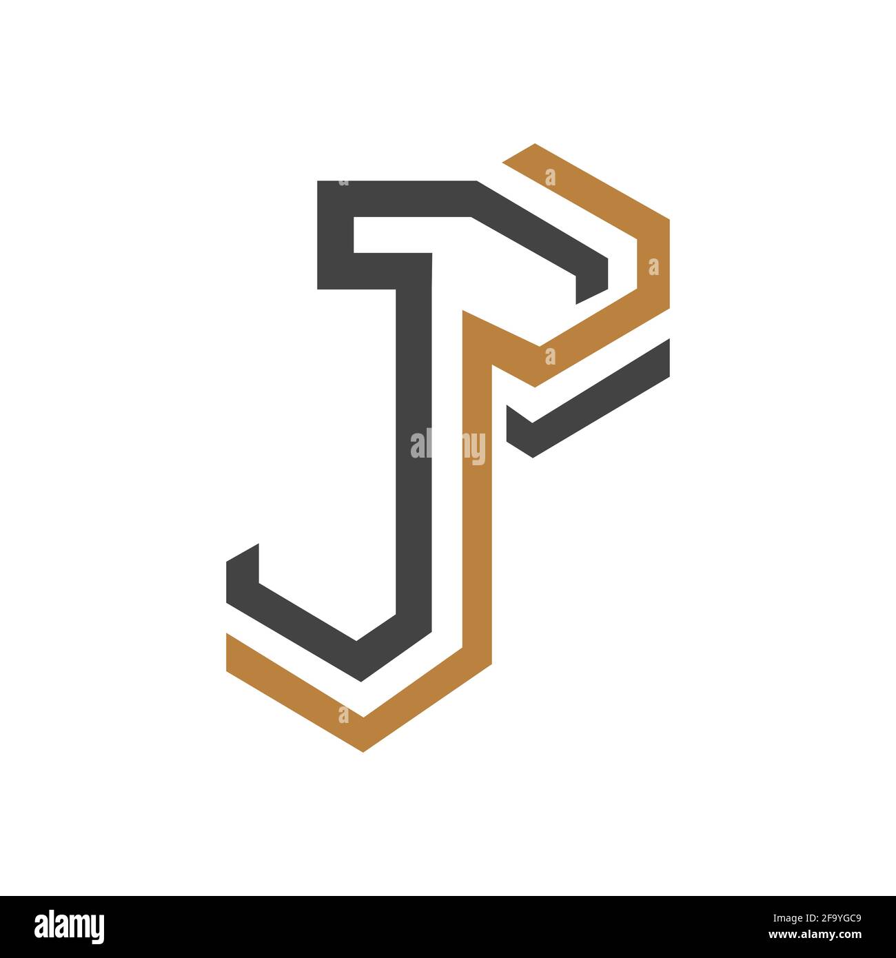 Initial jp letter logo with creative modern business typography vector ...