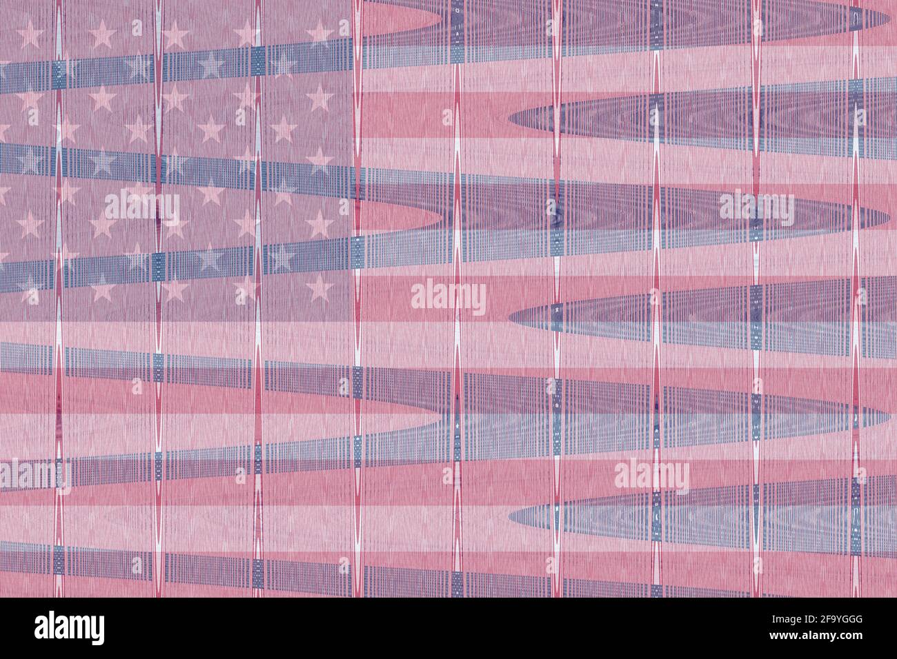 wave pattern retro style overlay american flag background illustration ...
