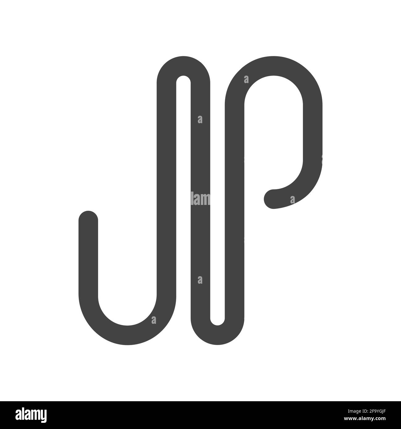 Initial jp letter logo with creative modern business typography vector ...