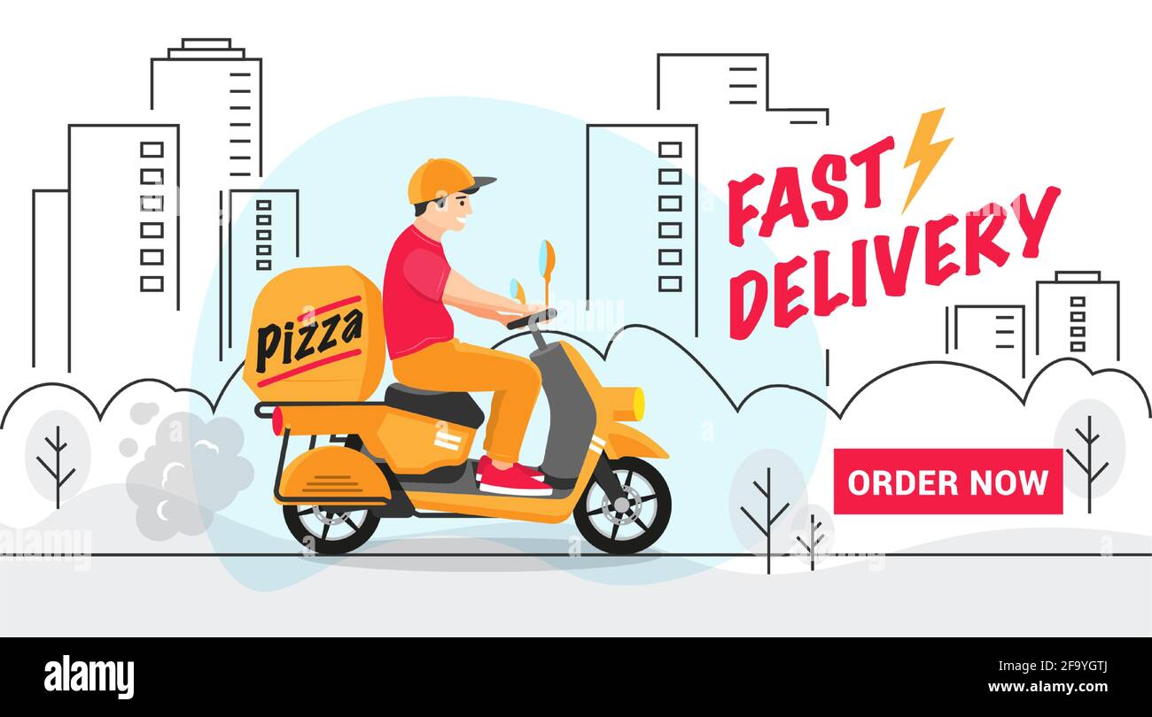 Driver food delivery in Stock Vector Images - Alamy