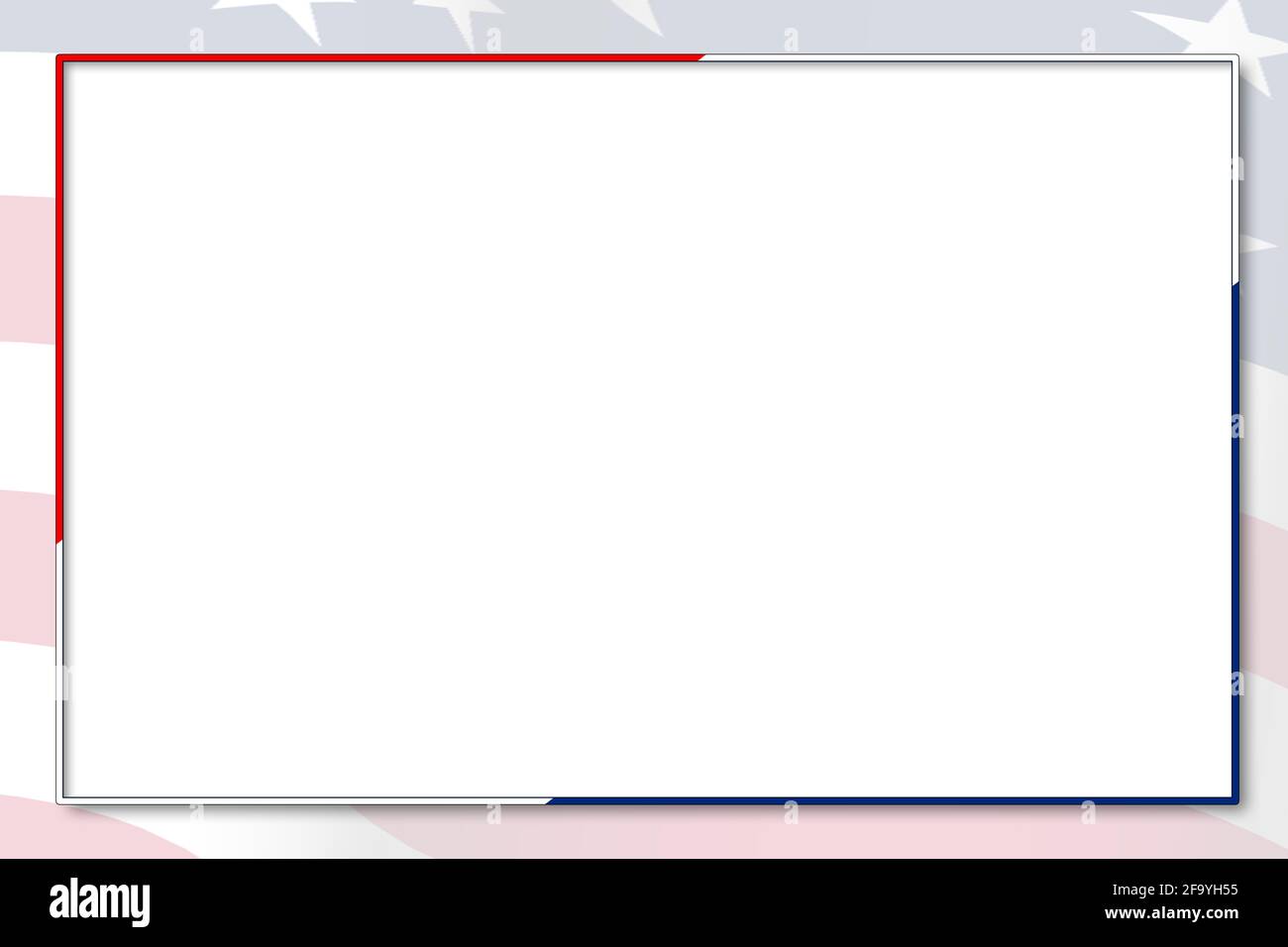 red white blue border box graphic invitation presentation card with ...