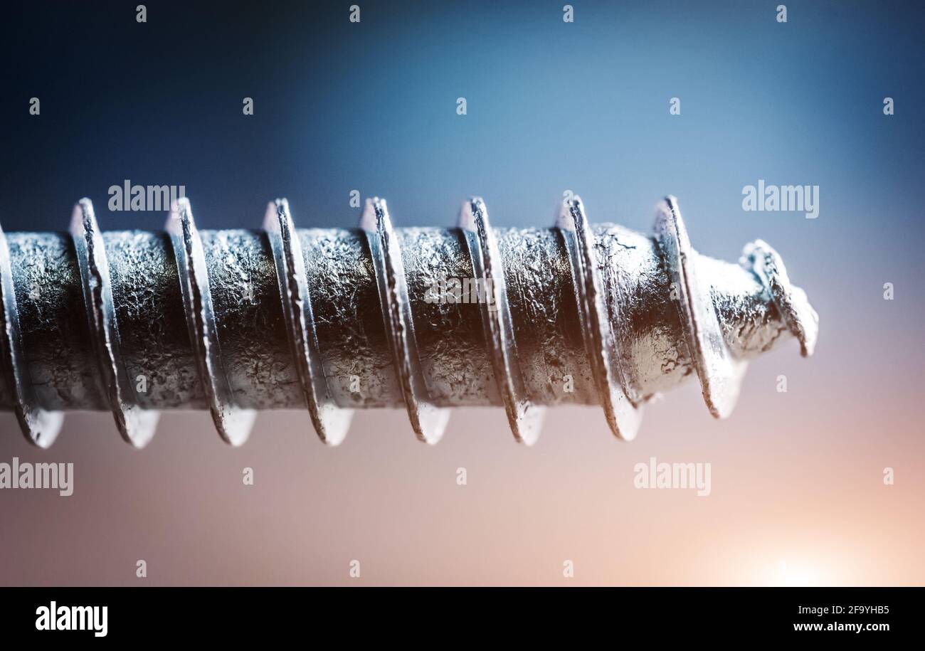 Close up view of screw tip with thread Stock Photo - Alamy