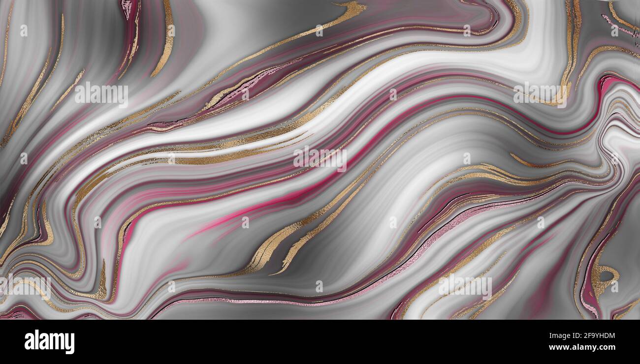 Modern colorful flow marble agate fluid poster. Wave Liquid shape in ...