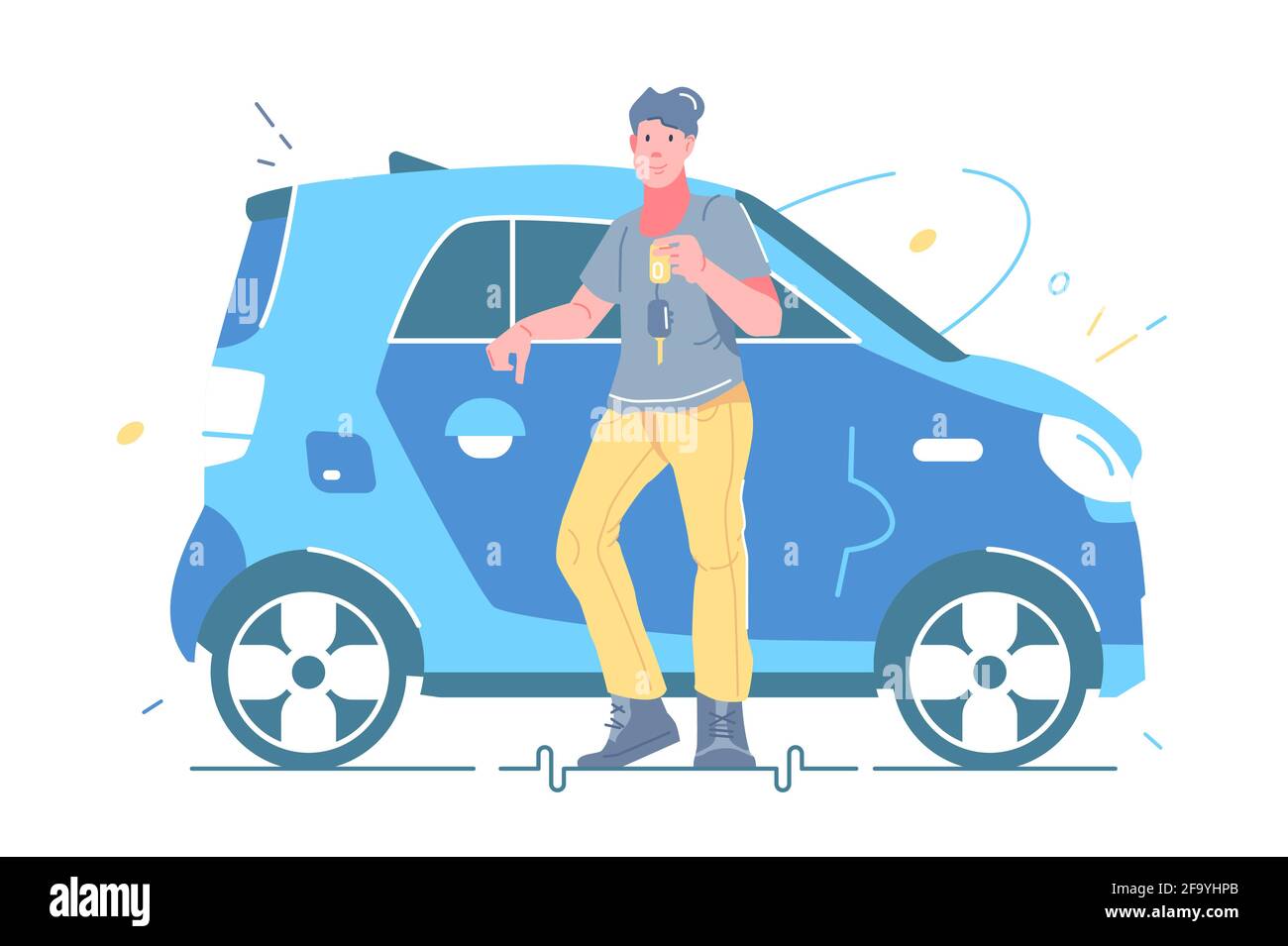 Man character holding key Stock Vector Images - Alamy