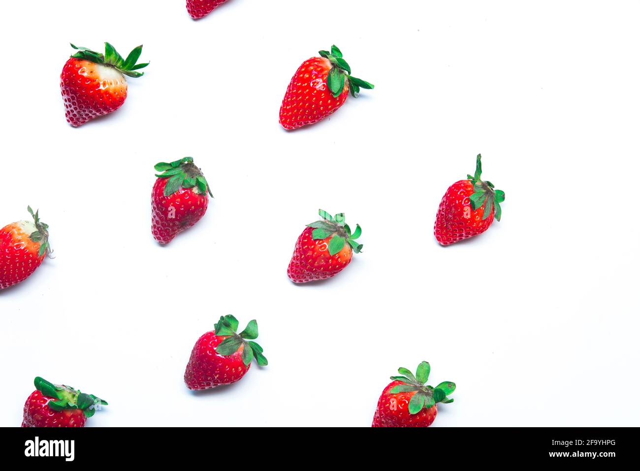 Strawberry white background close up Stock Photo - Alamy
