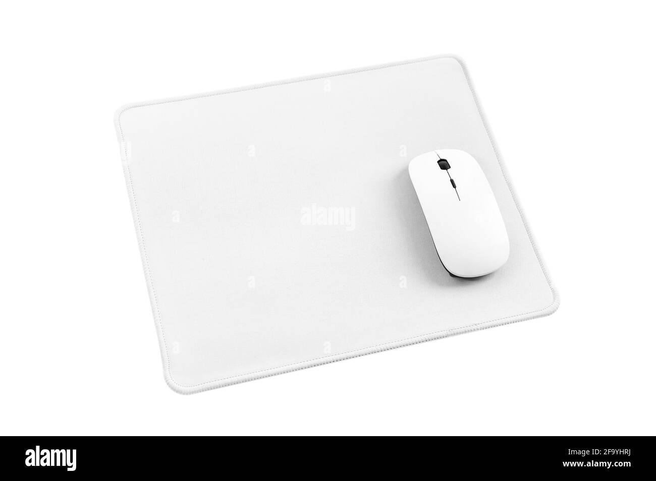 Computer mouse on white mouse pad isolated on a white background Stock ...