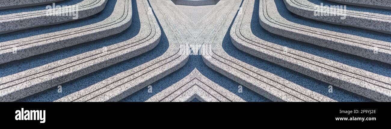 Concrete Curved Steps Exterior Design Background Stock Photo - Alamy