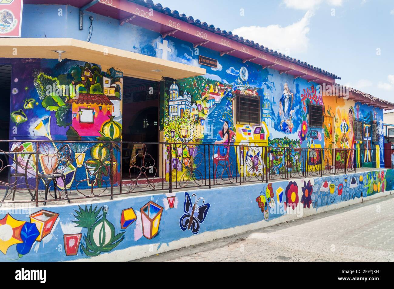 CONCEPCION DE ATACO, EL SALVADOR - APRIL 3, 2016: Colorfuly painted ...