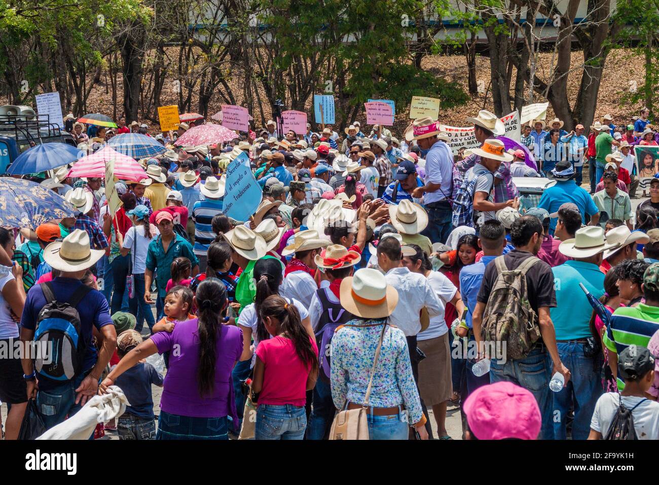 COPAN RUINAS, HONDURAS - APRIL 12, 2016: Indigenous people protest ...