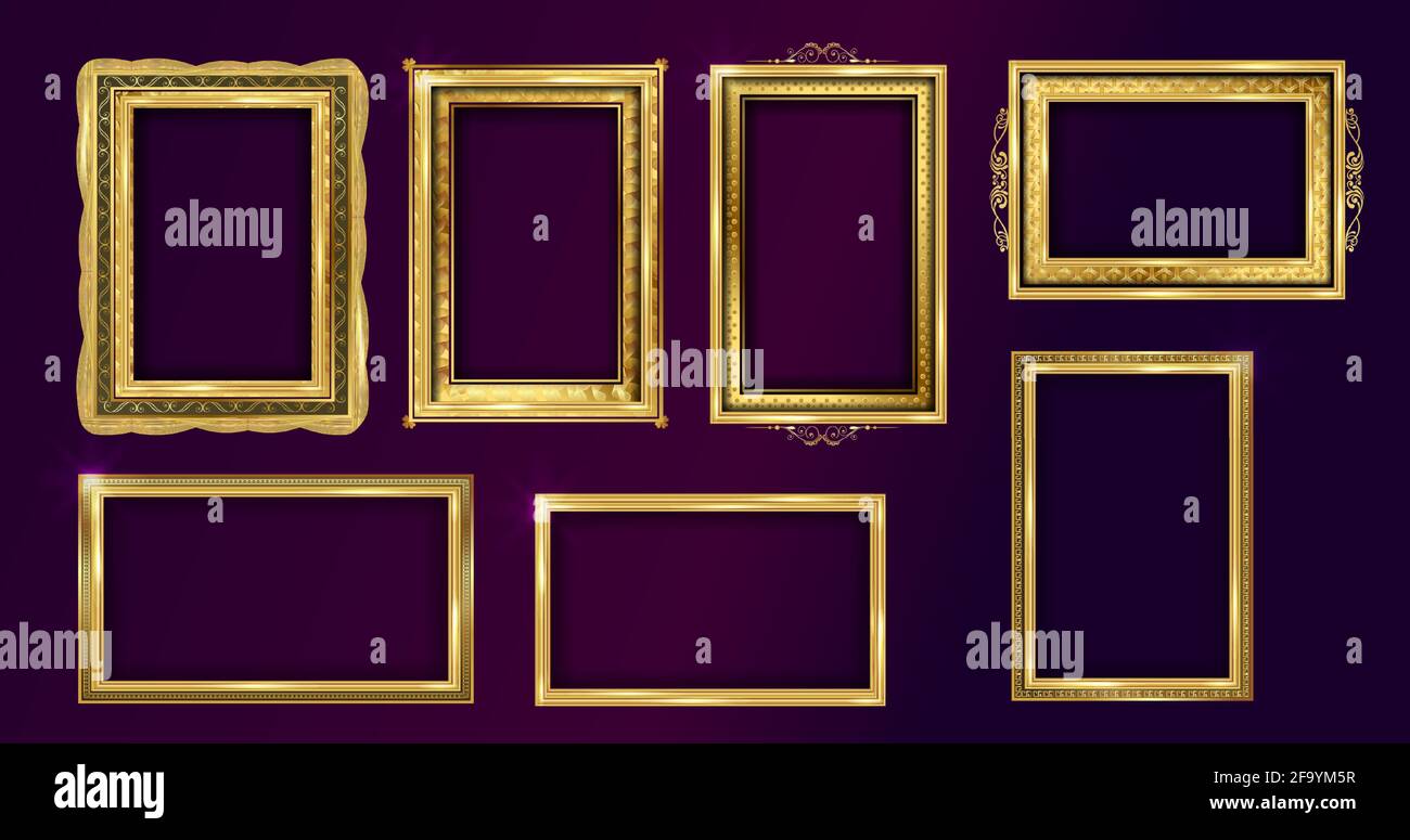 Gold Frame Vector Psd
