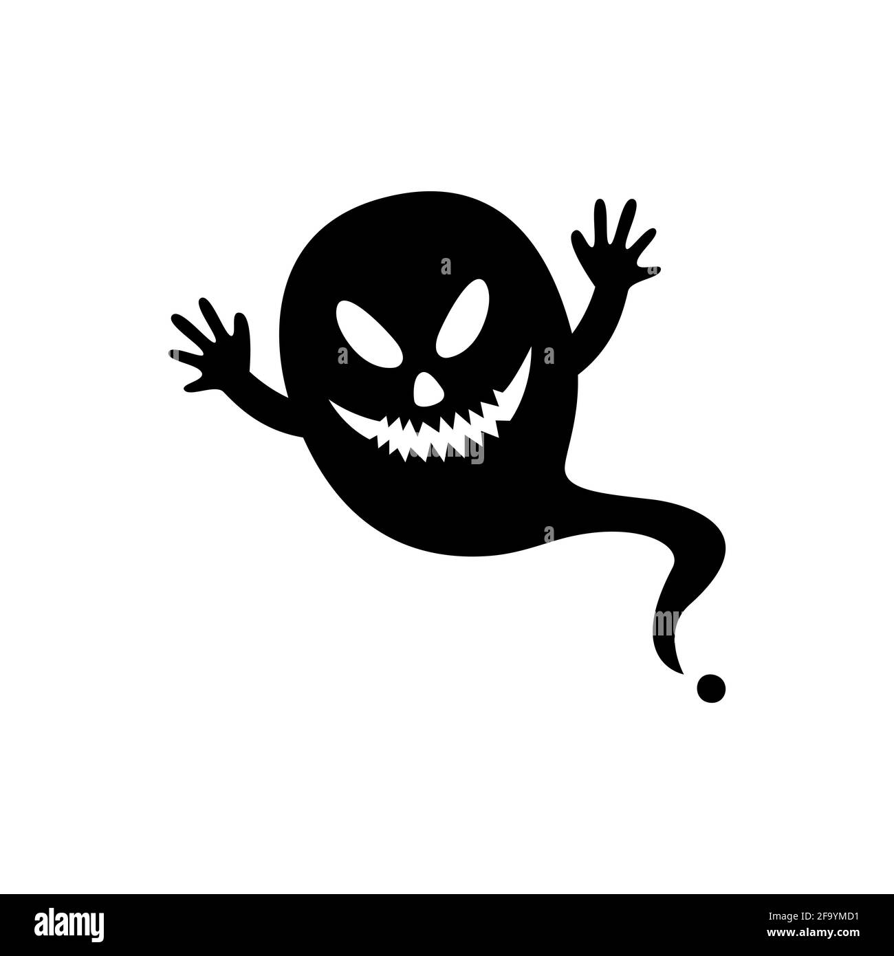 Flying ghostly spirit. Happy Halloween. Scary ghosts. Cute cartoon ...